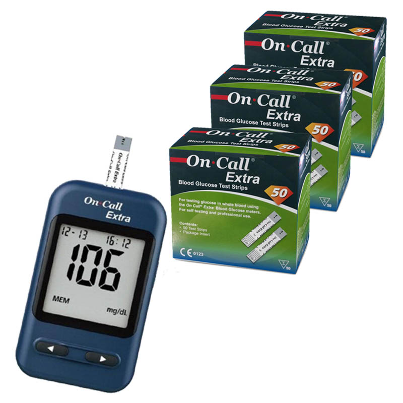 Глюкометр On-Call Extra (Он-Колл Экстра) + 150 шт тест-полосок On-Call ...